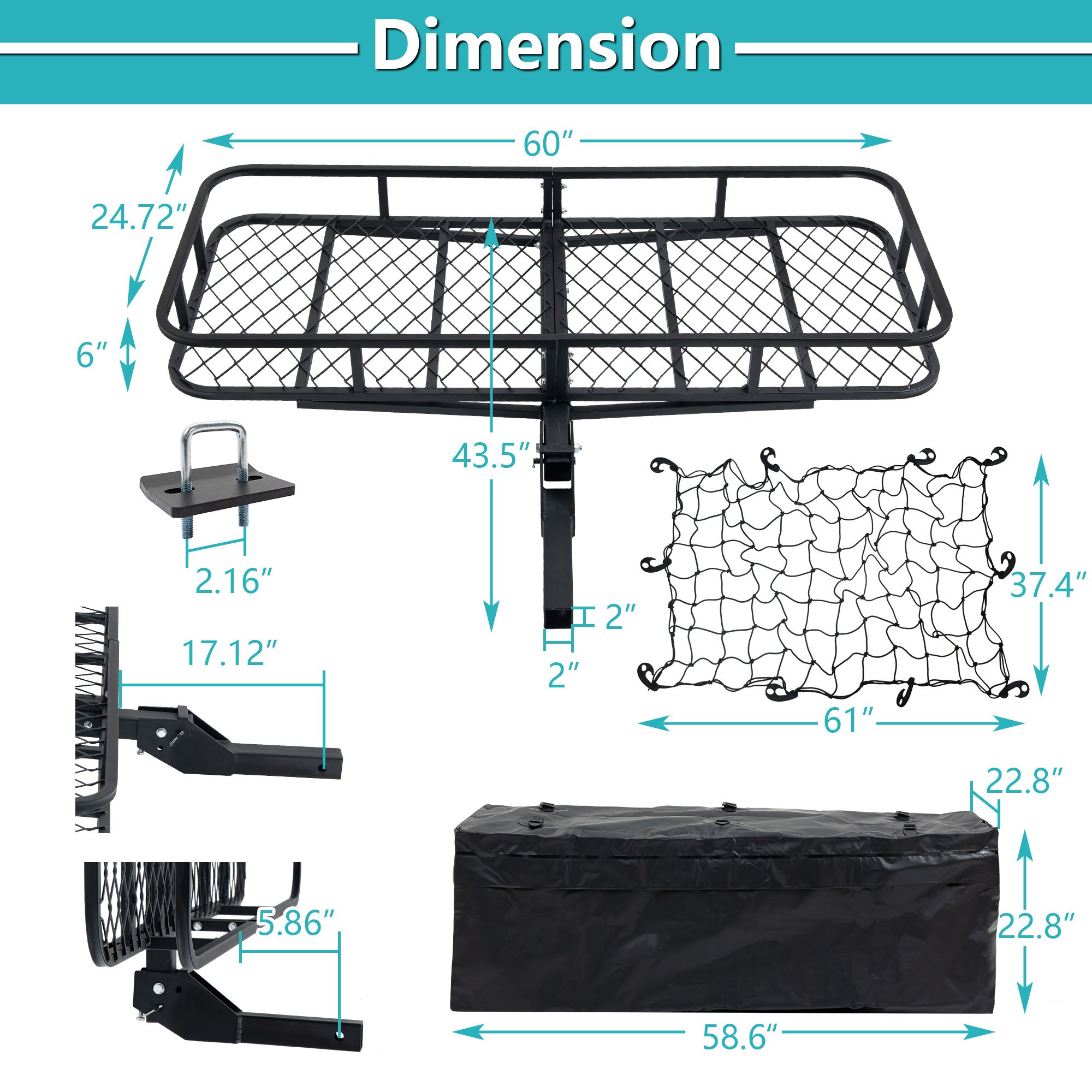 Folding Cargo Basket with Cargo Net